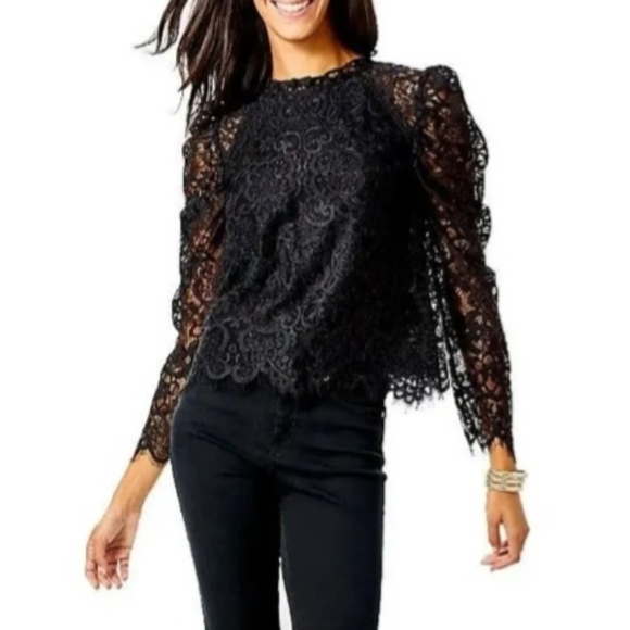Lilly Pulitzer | Tops | Lilly Pulitzer Averi Top Two Tone Carnival Lace ...